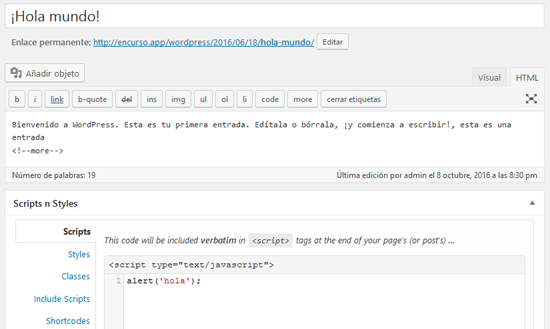 Insertar javascript en WordPress de forma correcta - DecodeCMS